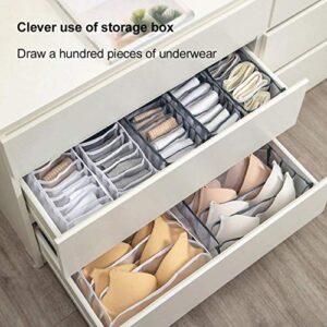 EddHomes Underwear Drawer Organizer Divider, Bra Drawer Organizer Divider Storage Foldable Bra Underwear Drawer Organizer Women for Underwear Bras Socks - (Grey/3 Set)…