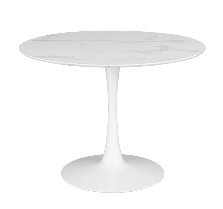 Coaster Furniture Arkell 40-inch Round Pedestal White Dining Table 193051