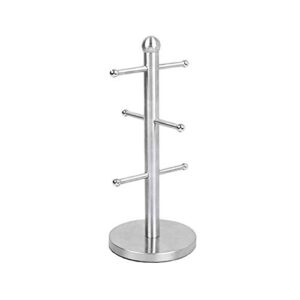 zsqai stainless steel tree cup holder tree teacup storage rack home kitchen cup hanging display beverage rack