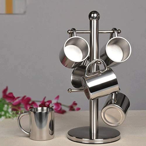 ZSQAI Stainless Steel Tree Cup Holder Tree Teacup Storage Rack Home Kitchen Cup Hanging Display Beverage Rack