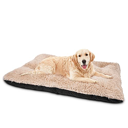 JOEJOY Large Dog Bed Crate Pad, Ultra Soft Calming Dog Crate Bed Washable Anti-Slip Kennel Crate Mat for Extra Large Medium Small Dogs, Dog Mats for Sleeping and Anti Anxiety