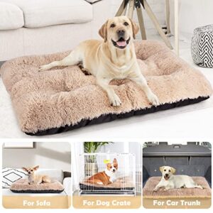 JOEJOY Large Dog Bed Crate Pad, Ultra Soft Calming Dog Crate Bed Washable Anti-Slip Kennel Crate Mat for Extra Large Medium Small Dogs, Dog Mats for Sleeping and Anti Anxiety