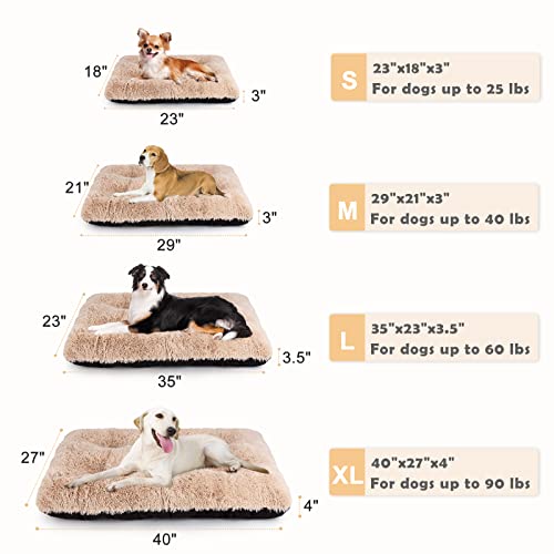 JOEJOY Large Dog Bed Crate Pad, Ultra Soft Calming Dog Crate Bed Washable Anti-Slip Kennel Crate Mat for Extra Large Medium Small Dogs, Dog Mats for Sleeping and Anti Anxiety