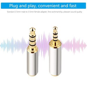 PASOW 3.5mm Male to 2.5mm Female/2.5mm Male to 3.5mm Female Stereo Audio Adapter Headset Converter Connector for Smartphones, Headphone, Mic, Tablets (2 Pack)