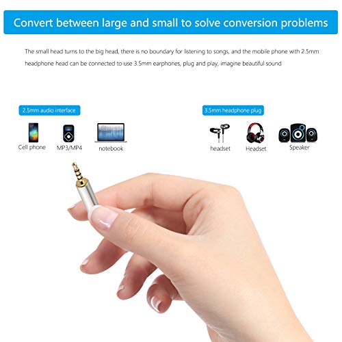 PASOW 3.5mm Male to 2.5mm Female/2.5mm Male to 3.5mm Female Stereo Audio Adapter Headset Converter Connector for Smartphones, Headphone, Mic, Tablets (2 Pack)