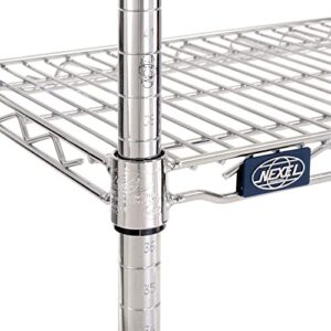 Nexel - 24" x 24" x 63", 5 Tier, NSF Listed Adjustable Wire Shelving, Unit Commercial Storage Rack, Chrome, Leveling feet