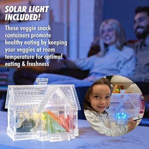 Lite N' Fresh Veggie & Fruit Container w/Lid & Solar Light - Ideal for Summer Picnics & Tailgates - Made w/Food-Grade Materials, Easy to Clean & Great Storage Space - Kitchen & Table Decorations