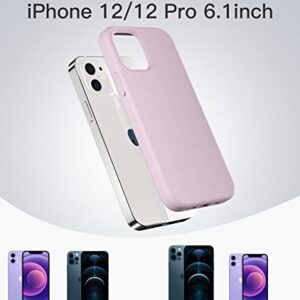 LEOMARON Compatible with iPhone 12 and iPhone 12 Pro Case 6.1 inch, Liquid Silicone Full Body Protection Cover Case with Soft Microfiber Cloth Lining for iPhone 12 and iPhone 12 Pro 2020, Lavender