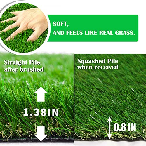 ZGR Artificial Garden Grass 3 ft x 4 ft Premium Lawn Turf, Realistic Fake Grass, Synthetic Turf, Thick Pet Turf, Fake Faux Grass Rug with Drainage Holes Indoor/Outdoor Landscape Customized Available