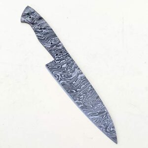 Handmade Damascus Chef knife Kitchen Knife Blank Blade fixed blade knife VK3542 (Silver 3)