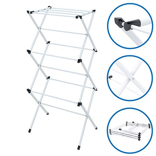 Mabel Home Foldable Clothes Drying Laundry Rack (White)