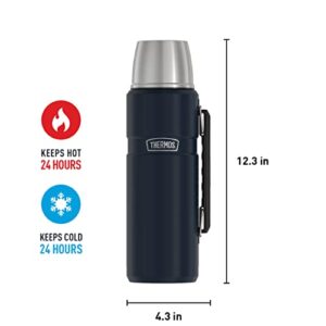 THERMOS Stainless King Vacuum-Insulated Beverage Bottle, 40 Ounce, Midnight Blue