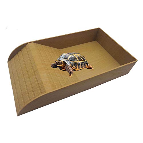 Turtle Feeding Dish,Reptile Food and Water Bowl Lizards Basking Platform with Ramp and Resting Platform Also Fit for Bath Reptile and Amphibian