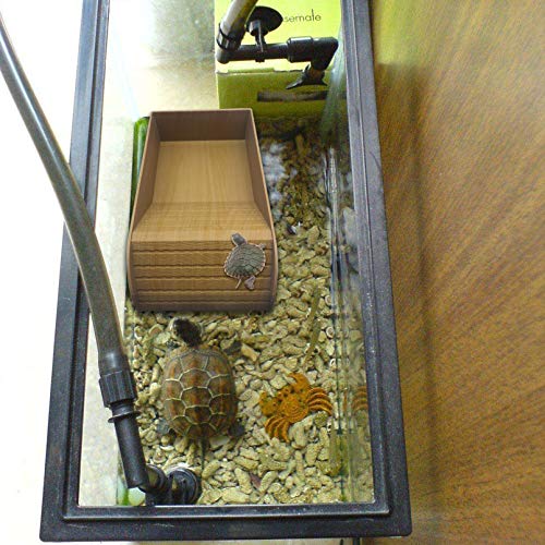 Turtle Feeding Dish,Reptile Food and Water Bowl Lizards Basking Platform with Ramp and Resting Platform Also Fit for Bath Reptile and Amphibian