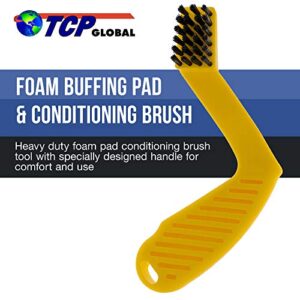 TCP Global - Foam Buffing Pad Conditioning Brush - Stiff Nylon Bristles - Cleaning Recondition Tool for Polisher Buffer Foam and Microfiber Polishing and Compound Pads and Bonnets - Car Auto Detailing