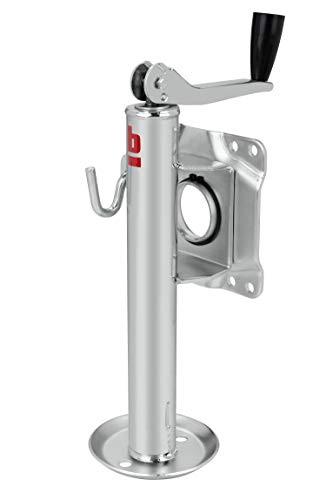 bROK Products 15936 Side Mount Top Wind Trailer Jack with Footplate - 1000 lb, Silver