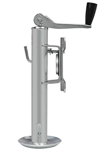 bROK Products 15936 Side Mount Top Wind Trailer Jack with Footplate - 1000 lb, Silver