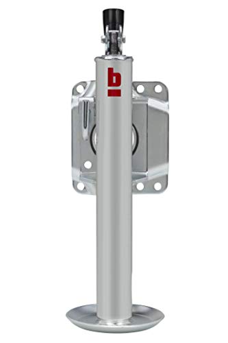 bROK Products 15936 Side Mount Top Wind Trailer Jack with Footplate - 1000 lb, Silver