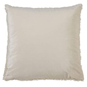 SARO LIFESTYLE Esme Collection Down Filled Faux Fur Throw Pillow, 18", Ivory