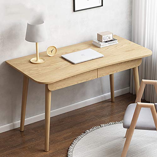 TOPYL Simple Computer Desk with Drawers for Small Spaces,Modern Sturdy Office Desk,Multipurpose Wooden Workstation Writing Desk for Bedroom