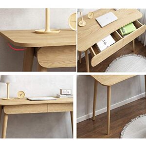 TOPYL Simple Computer Desk with Drawers for Small Spaces,Modern Sturdy Office Desk,Multipurpose Wooden Workstation Writing Desk for Bedroom