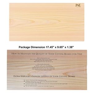 JNE Hinoki Cypress Wood Cutting Board, Chopping Board, Butcher Board, Serving Board, Solid Single Piece, No Joint, No Glue (17.3L x 9.5W x 1.2H inch)