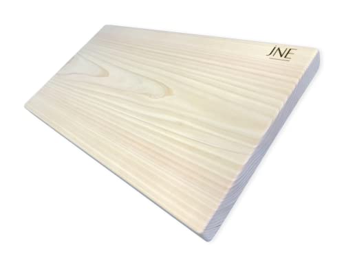 JNE Hinoki Cypress Wood Cutting Board, Chopping Board, Butcher Board, Serving Board, Solid Single Piece, No Joint, No Glue (17.3L x 9.5W x 1.2H inch)