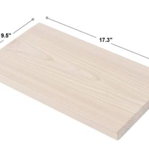 JNE Hinoki Cypress Wood Cutting Board, Chopping Board, Butcher Board, Serving Board, Solid Single Piece, No Joint, No Glue (17.3L x 9.5W x 1.2H inch)