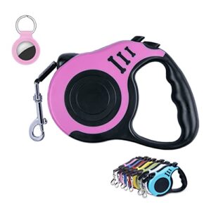 retractable dog leash, pet walking leash with anti-slip handle, strong nylon tape, tangle-free, one-handed one button lock & release, suitable for small medium dog cat,10 ft