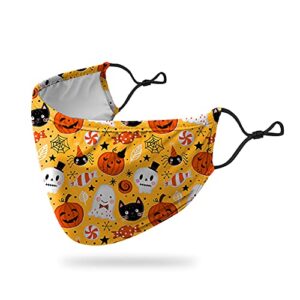 6Pcs Kids Halloween Face Bandanas Breathable Washable Maslks Costume Accessories Gift for Boys Girls