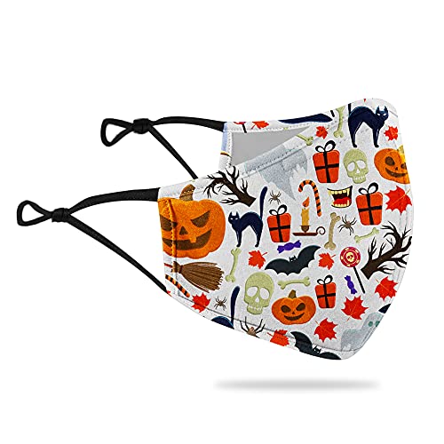 6Pcs Kids Halloween Face Bandanas Breathable Washable Maslks Costume Accessories Gift for Boys Girls