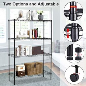 4-Tier Wire Shelving Unit NSF Height Adjustable Metal Storage Shelves, 1000 LBS Load Capacity, 36"x14"x54" Large Heavy Duty Commercial Grade Steel Utility Layer Shelf Rack Organizer for Kitchen Garage