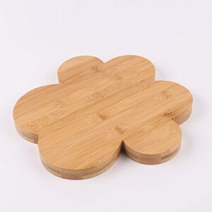 Paw Shaped Serving Tray with 5 Grooves 10 inch Wooden Cutting Board Claw Candy Dish Bowl (Paw)