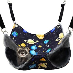 fulue ferret rat hammock,ferret cage accessories ferret guinea pig hanging bed hammockcute ferret stuff tunnel for cage set supplies 13.8inch (black)