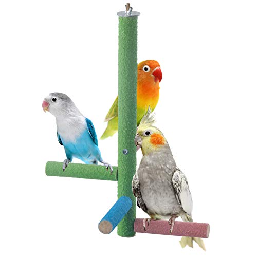 Mrli Pet Parrot Perch Rough-surfaced, Sand Perches for Parakeet and Other Small Bird Keeps Beaks & Claws Trimmed