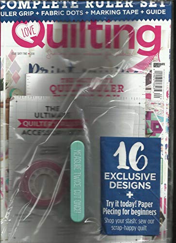 PATCHWORK & LOVE QUILTING, COMPLETE RULER SET INCLUDED. ISSUE, 2018 ISSUE # 62