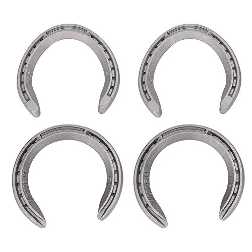 Horseshoe, 4pcs Aluminum Alloy Horse Shoes Horse Riding Equestrian Tools, for Horses That Have More Exercise or Work(13cm)