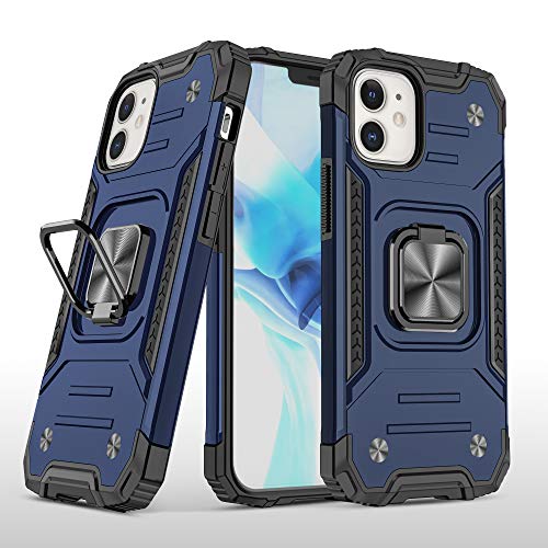 iPhone 12 Pro Military Style Armor Case with Rotating Ring Holder, Kickstand and Metal Stand for Magnetic Car Mount