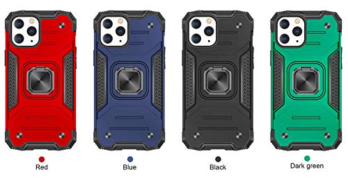 iPhone 12 Pro Military Style Armor Case with Rotating Ring Holder, Kickstand and Metal Stand for Magnetic Car Mount