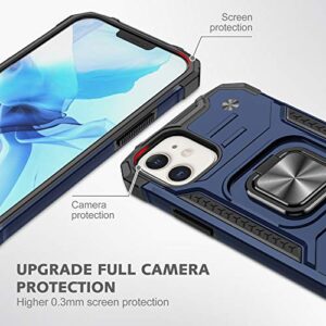 iPhone 12 Pro Military Style Armor Case with Rotating Ring Holder, Kickstand and Metal Stand for Magnetic Car Mount