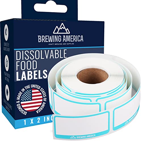 Dissolvable Food Labels for Food Containers - Made in USA - Great for Food Prep, Pantry, Canning, Freezer, Mason Jar Storage, Bottles and Rotation– No Scrubbing, No Residue - Teal