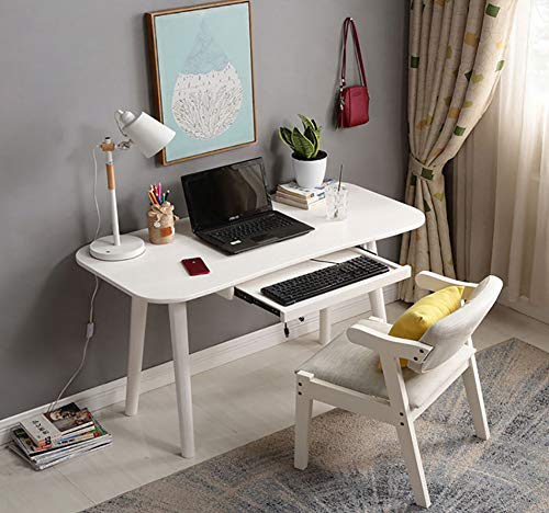 Modern Simple Style Computer Desk,Solid Wood Ergonomic Sturdy Office Desk Writing Desk for Home Office,Pc Table Notebook Study Table Workstation