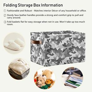 AUUXVA Storage Basket Military Camo Camouflage Storage Cube Box Durable Canvas Collapsible Toy Basket Organizer Bin with Handles for Shelf Closet Bedroom Home Office