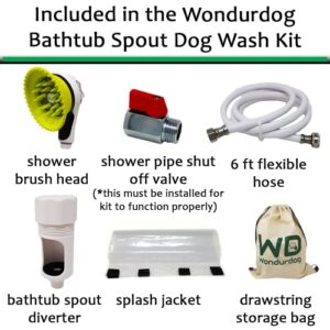 Wondurdog Bathtub Spout Attachment Dog Wash Kit | Regular and Deluxe Version Available