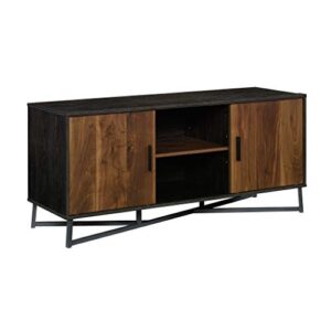 sauder canton lane credenza, l: 53.98" x w: 17.99" x h: 24.21", brew oak finish