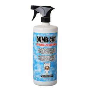 dumb cat pet odor eliminator, cat pee deterrent spray, cat urine remover, cat urine cleaner, cat urine odor eliminator spray, cat odor eliminator, anti marking and cat spray remover, 32 oz.