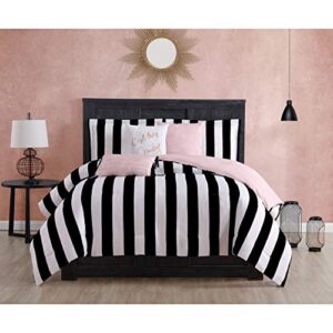 juicy couture jyz010171 cabana stripe 6-piece reversible set, king, canaba stripe black