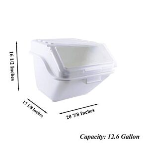 Caspian 12.6 gallons/ 200 cups Shelf-Storage Ingredient Bin with Scoop and Sliding Lid Commercial Food Storage for Kitchen,1 Piece (12.6 gallons/ 200 cups.)