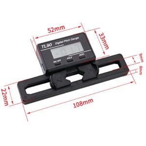 TL90 LCD Digital Pitch Gauge with Backlight Gyro Sensor for ST250-800 Size Helicopter Airplane