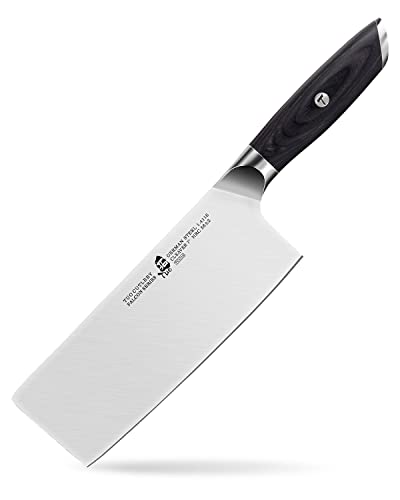 TUO Cleaver Knife, 7 inch Chinese Cleaver Vegetable Meat Cleaver Knife, High Carbon Stainless Steel Chopping Knife with Ergonomic